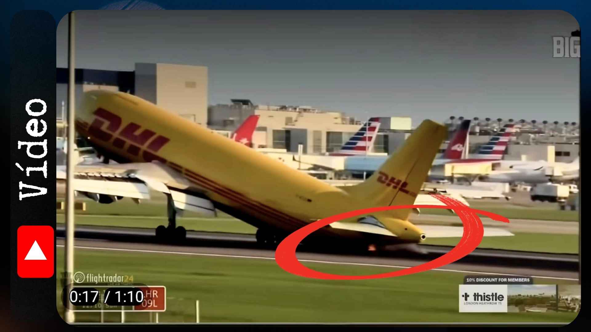 Vídeo mostra momento em que cargueiro da DHL sofre ‘tail strike’ em ...